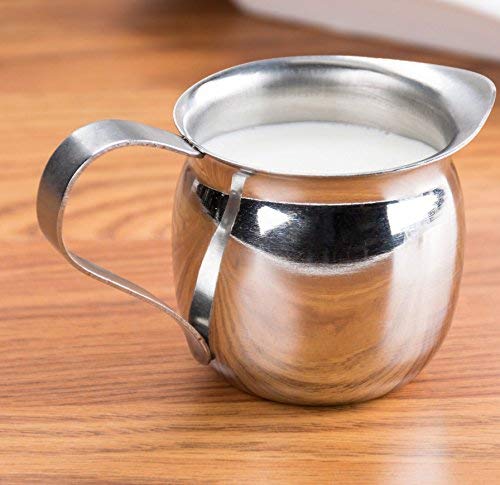 (2 Pack) 3-Ounce Stainless Steel Bell Creamer, 90 ml. Bell-Shaped Serving Cream Pitcher