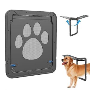 namsan screen dog door for sliding door, inside opening 12 x 14 inches doggy door, screen door with doggie door built in, magnetic self-closing pet screen door protector for dogs cats