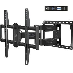 mounting dream full motion tv mount for 42-75 inch tvs, tv wall mount bracket with dual articulating arms, fits 12” / 16” wood studs with vesa 600x400mm up to 100lbs