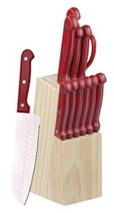 home basics ks44845 block in knife set (13 piece), one size, red