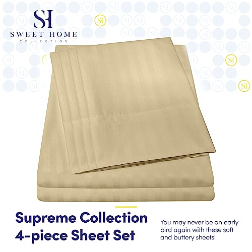 Twin Size Bed Sheets - 4 Piece 1500 Supreme Collection Fine Brushed Microfiber Deep Pocket Twin Sheet Set Bedding - 1 EXTRA PILLOW CASES, GREAT VALUE, Twin, Dobby Sage