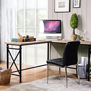 Signature Design by Ashley Jaeparli Modern Farmhouse Home Office L Shaped Desk, Brown