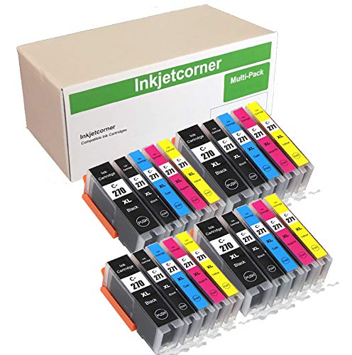 Inkjetcorner Compatible Ink Cartridge Replacement for PGI-270XL CLI-271XL PGI 270 XL CLI 271 XL for use with MG6821 MG5721 TS6020 TS5020 MG6820 MG5720 MG5722 (20-Pack)