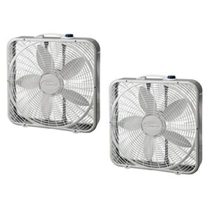 lasko 20" preimum steel box fan w/3 speed settings and easy carry handle, 2 pack