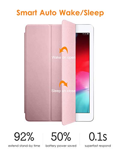 DTTO iPad 9.7 Case 2018 iPad 6th Generation Case / 2017 iPad 5th Generation Case, Slim Fit Lightweight Smart Cover with Soft TPU Back Case for iPad 9.7 2018/2017 [Auto Sleep/Wake] - Rose Gold