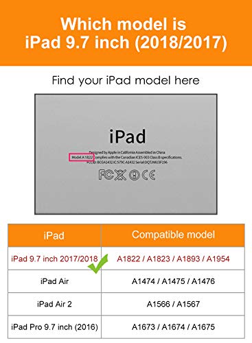 DTTO iPad 9.7 Case 2018 iPad 6th Generation Case / 2017 iPad 5th Generation Case, Slim Fit Lightweight Smart Cover with Soft TPU Back Case for iPad 9.7 2018/2017 [Auto Sleep/Wake] - Rose Gold