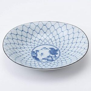 Liphontcta Traditional Japanese Ai-e (Ukiyo-e) Indigo Patterns Porcelain Plates (5 Plates Set) 31302 from Japan