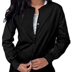 Sivvan Scrubs For Women - Front Snap Warm - Up Jacket - S8306 - Black - M