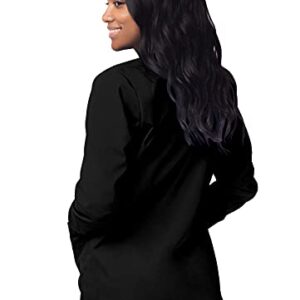 Sivvan Scrubs For Women - Front Snap Warm - Up Jacket - S8306 - Black - M