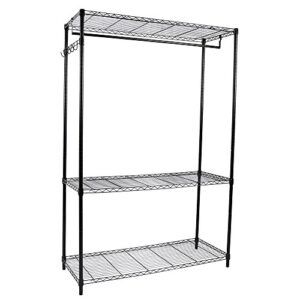 apollo hardware black 3-shelf garment rack 18"x48"x72"