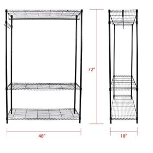 Apollo Hardware Black 3-Shelf Garment Rack 18"x48"x72"