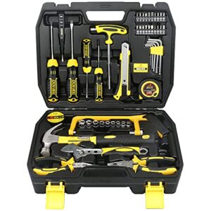 dowell tool set 49-piece home repair hand tool kit with plastic tool box storage case