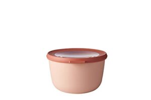 mepal, cirqula multi food storage and serving bowl with lid, food prep container, nordic blush, 1 quart (1 liter, 34 ounces), 1 count