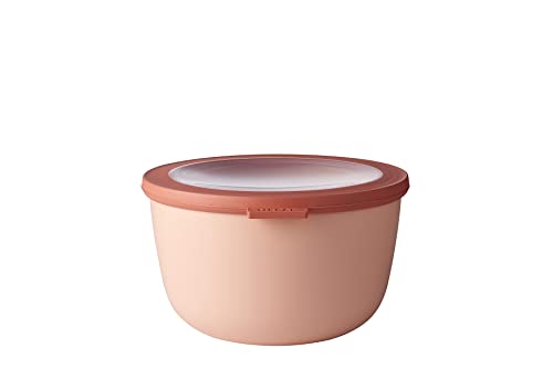 Mepal, Cirqula Multi Food Storage and Serving Bowl with Lid, Food Prep Container, Nordic Blush, 2.1 Quarts (2 Liters, 68 ounces), 1 Count