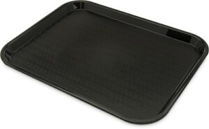 carlisle foodservice products cafe plastic fast food tray, 14" x 18", black