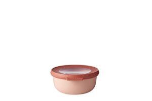 rosti mepal cirqula multi food storage and serving bowl with lid, low bowl-11oz, nordic blush