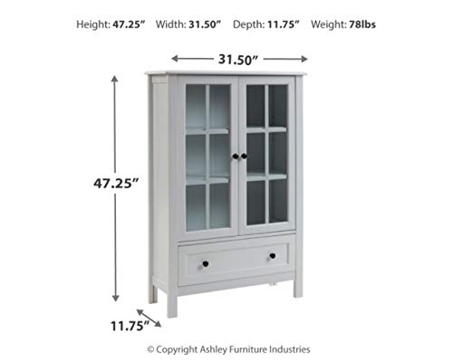 Signature Design by Ashley Miranda Accent Cabinet, 32"W x 12"D x 47"H, White