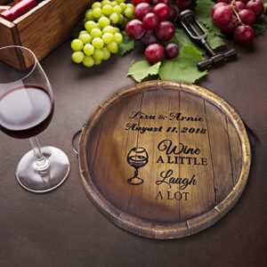 Wine Barrel Serving Tray Personalized