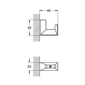 Grohe 40782000 Selection Cube Robe Hook, Starlight Chrome