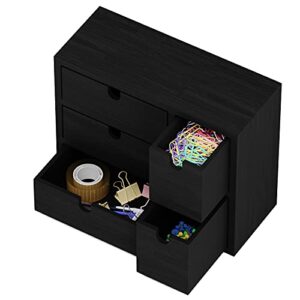 brightmaison BGT Capri Desk Organizer for Office Supplies, Sewing Kit & Jewelry Box, Decorative - Small Wooden Box DIY Project Black