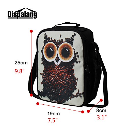 Dispalang Fox Print Lunch Bags for Children Girls Insulated Lunch Box Bags Small Kids Animal Lunch Container