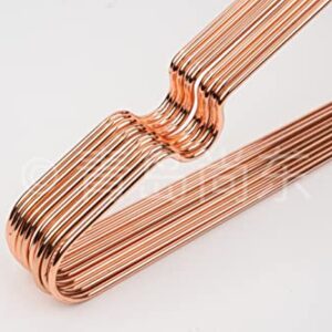 60-Pack Koobay 16.5” Rose Gold Metal Clothes Hangers with Non-Slip Shoulders for Shirt, Coat and Slacks Storage and Display - Shiny and Stylish