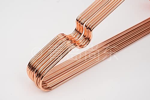 60-Pack Koobay 16.5” Rose Gold Metal Clothes Hangers with Non-Slip Shoulders for Shirt, Coat and Slacks Storage and Display - Shiny and Stylish