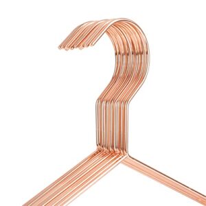 60-Pack Koobay 16.5” Rose Gold Metal Clothes Hangers with Non-Slip Shoulders for Shirt, Coat and Slacks Storage and Display - Shiny and Stylish