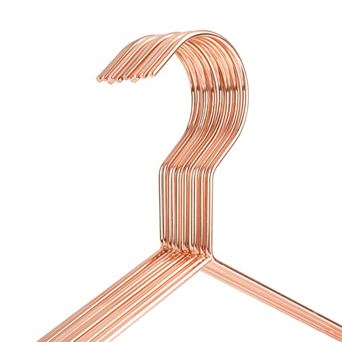 60-Pack Koobay 16.5” Rose Gold Metal Clothes Hangers with Non-Slip Shoulders for Shirt, Coat and Slacks Storage and Display - Shiny and Stylish