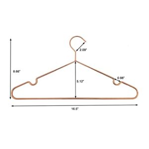 60-Pack Koobay 16.5” Rose Gold Metal Clothes Hangers with Non-Slip Shoulders for Shirt, Coat and Slacks Storage and Display - Shiny and Stylish