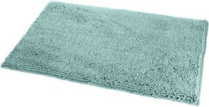 amazon basics non-slip microfiber shag bathroom rug mat, 21" x 34", seafoam green