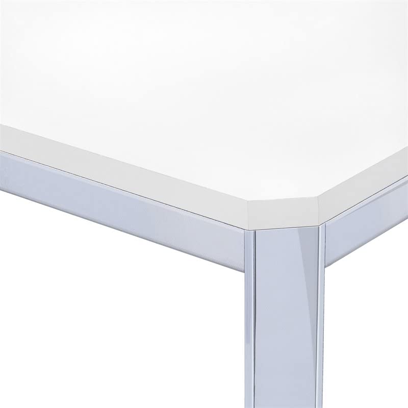 Monarch Specialties I DINING TABLE - 32"X 48"/ WHITE/CHROME METAL,