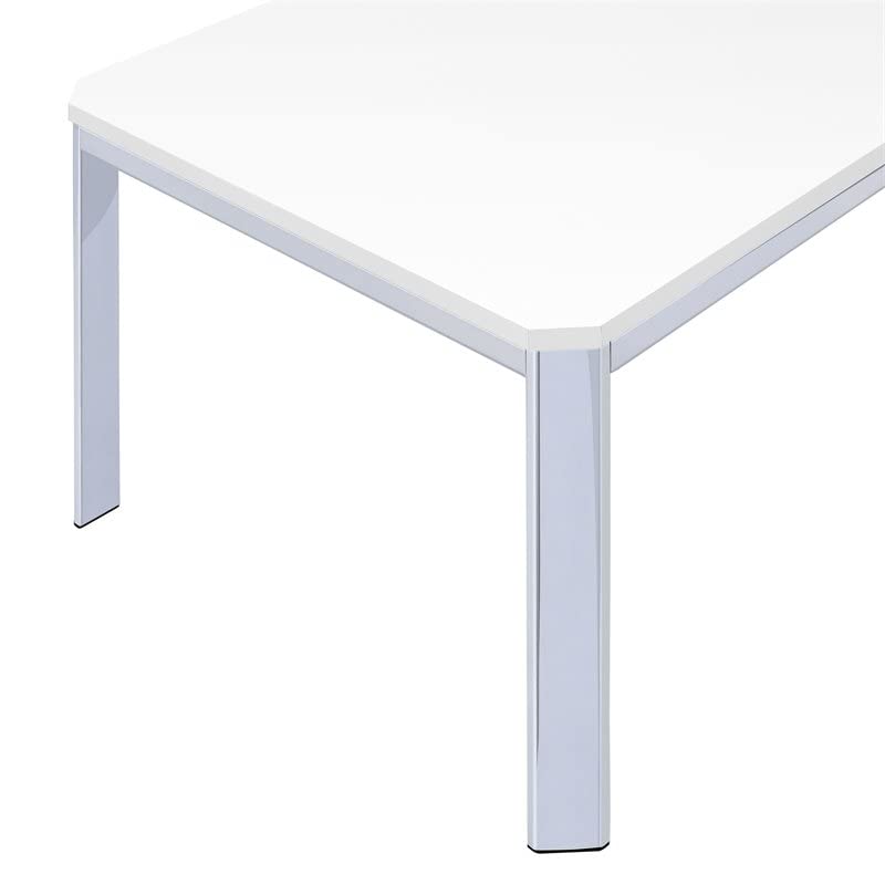 Monarch Specialties I DINING TABLE - 32"X 48"/ WHITE/CHROME METAL,