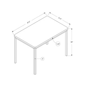 Monarch Specialties I DINING TABLE - 32"X 48"/ WHITE/CHROME METAL,