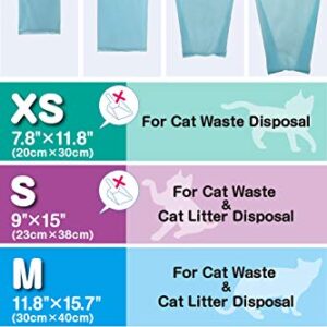 BOS Amazing Odor Sealing Cat Waste Disposal Bags - Durable and Unscented [Size: M, Color: Light blue] (90 count, Pack of 1) (90 Bags)