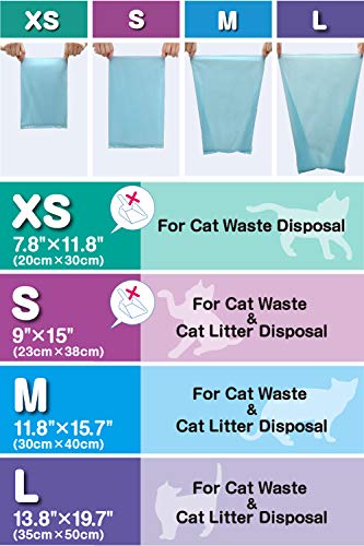 BOS Amazing Odor Sealing Cat Waste Disposal Bags - Durable and Unscented [Size: M, Color: Light blue] (90 count, Pack of 1) (90 Bags)