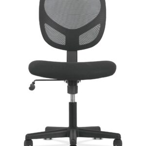 HON BSXVST101 Sadie Swivel Mid Back Mesh Task Without Arms-Ergonomic Computer/Office Chair (HVST101), Black