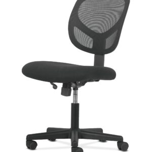 HON BSXVST101 Sadie Swivel Mid Back Mesh Task Without Arms-Ergonomic Computer/Office Chair (HVST101), Black