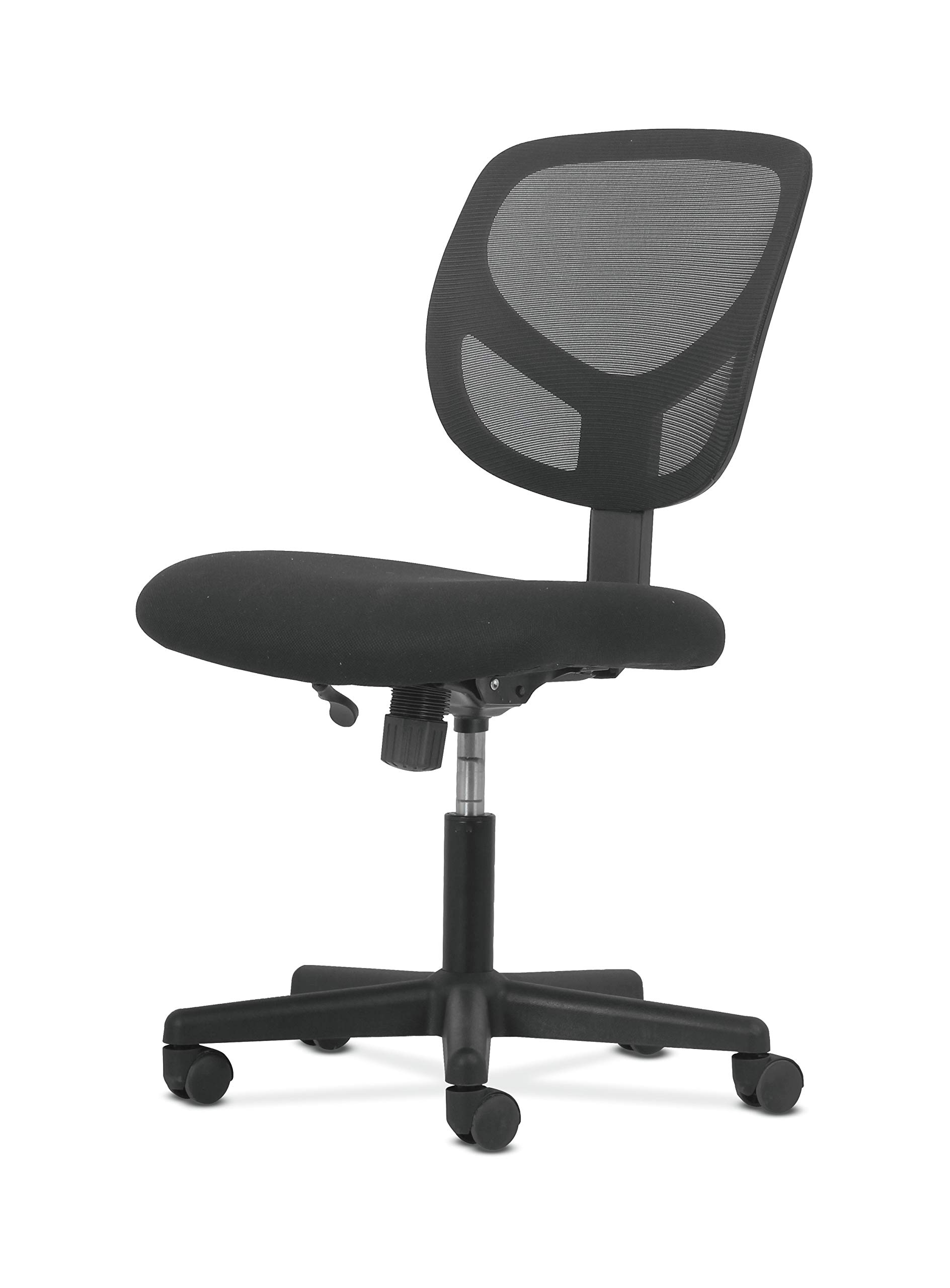 HON BSXVST101 Sadie Swivel Mid Back Mesh Task Without Arms-Ergonomic Computer/Office Chair (HVST101), Black