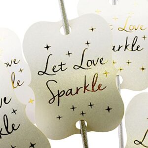 Summer-Ray 50 Shimmer White Gold Foil Hot Stamping Little Violin Wedding Sparkler Tags Let Love Sparkle