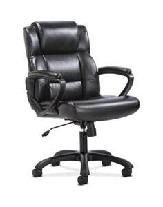 hon sadie mid-back executive chair, with fixed padded arms, packs, black