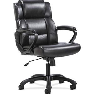 HON Sadie Mid-Back Executive Chair, with Fixed Padded Arms, PACKS, Black