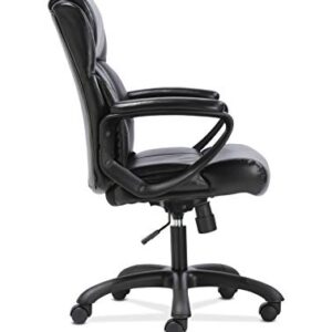 HON Sadie Mid-Back Executive Chair, with Fixed Padded Arms, PACKS, Black