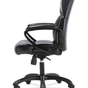 HON Sadie Mid-Back Executive Chair, with Fixed Padded Arms, PACKS, Black