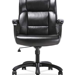 HON Sadie Mid-Back Executive Chair, with Fixed Padded Arms, PACKS, Black