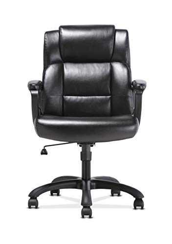 HON Sadie Mid-Back Executive Chair, with Fixed Padded Arms, PACKS, Black