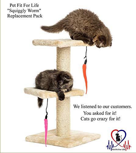 Pet Fit For Life 5 Piece Replacement Pack of Worms for Interactive Cat and Kitten Toy Wands