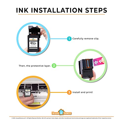 Houseoftoners Remanufactured Ink Cartridge Replacement for HP 65XL Ink Cartridge for HP Envy 5055 5052 5058 DeskJet 3755 2655 3720 3722 3723 3752 3758 2652 2624 (2 Black, 1 Color, 3 Pack)