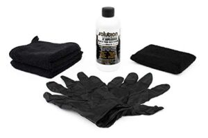 the rag company - solution finish full installation kit - quick dry, enriches & restores, condition & protect, black plastic trim restorer (12oz) + 2 microfiber towels + applicator sponge + gloves