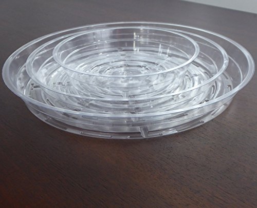 YOUniversal Products 15 Pack of 6, 8,10 Inch Clear Plant Saucer Drip Trays